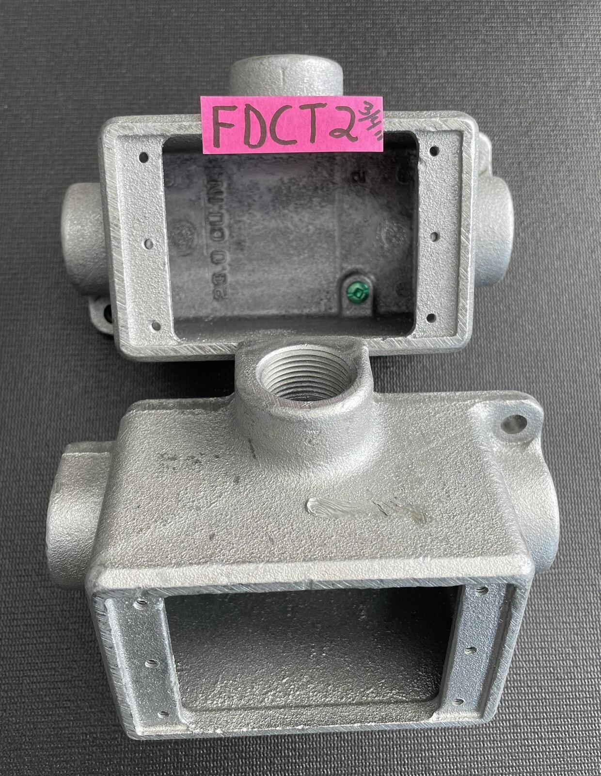 (TWO)-Crouse-Hinds FDCT2, 1-Gang, (3) 3/4", Iron, FDCT, Deep, TWO Cast ...