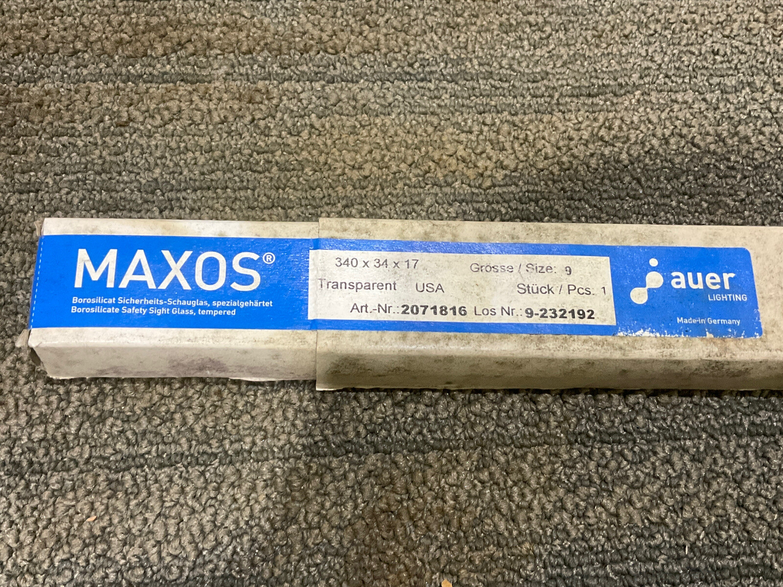 MAXOS AUER 9232192/2071816 BOROSILICATE SAFETY SIGHT GLASS 9 340X34X17 LOT OF 3 | eBay