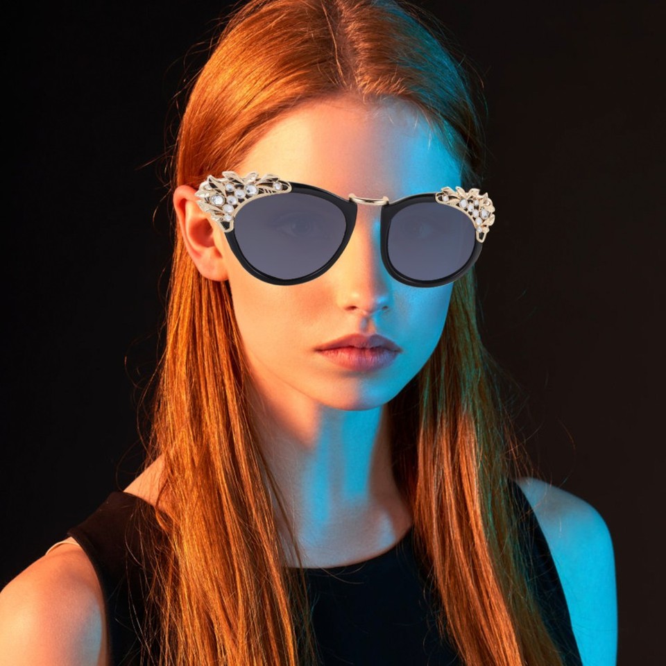 Rhinestone Sunglasses Fashionable Retro Sun Sunglasses For Outdoor ...