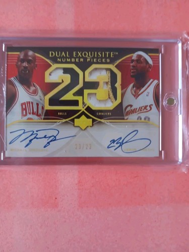 2007 MICHAEL JORDAN/LEBRON JAMES DUAL FASCIMILE EXQUISITE REPRINT Auto ...