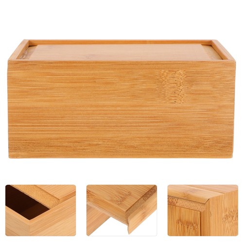 Stationery Storage Box Wood Case Wooden Craft Boxes with Sliding Cover ...