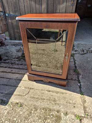 Mahogany Stereo/HiFi Cabinet with Glass Door & Lift up Top | eBay UK