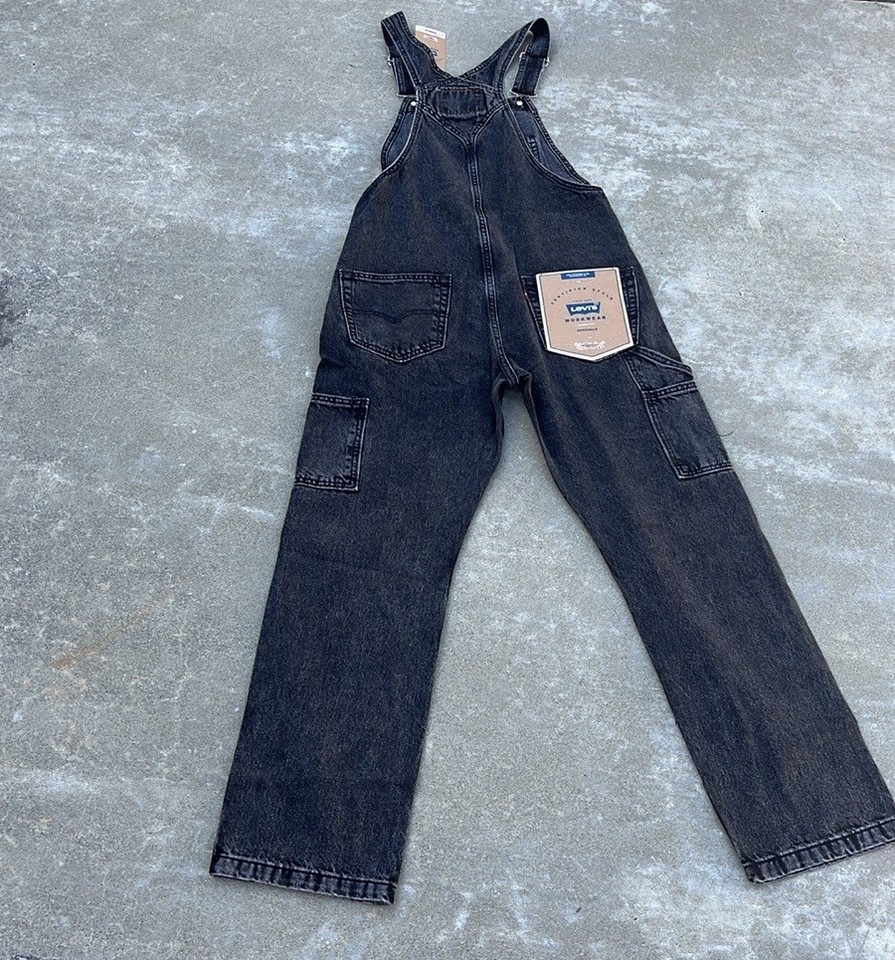 NWT Levi’s Workwear Red Tab Men’s Overalls in Darkly Wash - Black - Men ...
