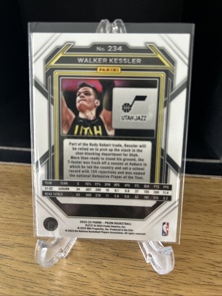 2022-23 Panini Prizm Basketball Walker Kessler Base Rookie Card #234 ...