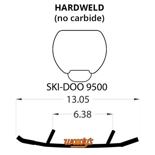 Woodys Top-Stock Hard Surface Bar Carbide Runners for 2012-2014 Ski-Doo ...