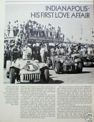 Vintage Frank KURTIS Racing Car History Article / Picture's / Photo's ...