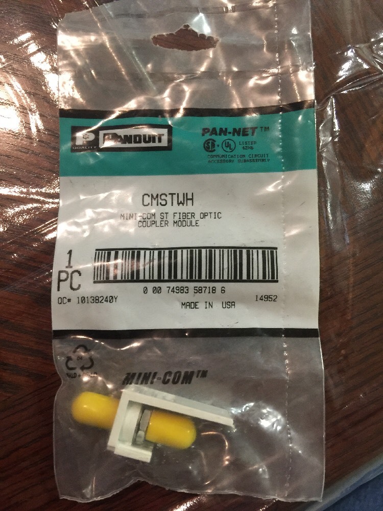 *NEW PANDUIT FIBER OPTIC COUPLER CMSTWH Mini-Com PANDUIT~ST~FIBER ...