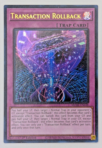 Yu-Gi-Oh! TCG - Transaction Rollback - Ultra Rare - MZMI-EN038 - 1st ...