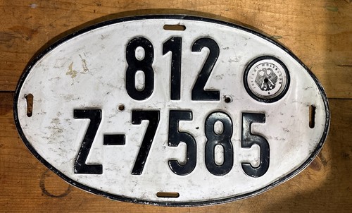 VTG West German License Plate ZOLLAMT WOLFSBURG 812 Z-7585 | eBay