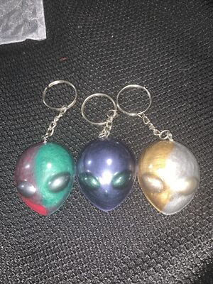 Handmade Resin Alien Face Random Colors Keychains | eBay