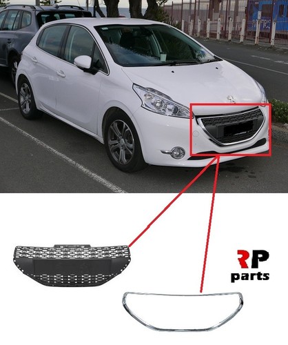 FOR PEUGEOT 208 ACTIVE 2012-2014 FRONT BUMPER CENTER GRILLE WITH CHROME ...
