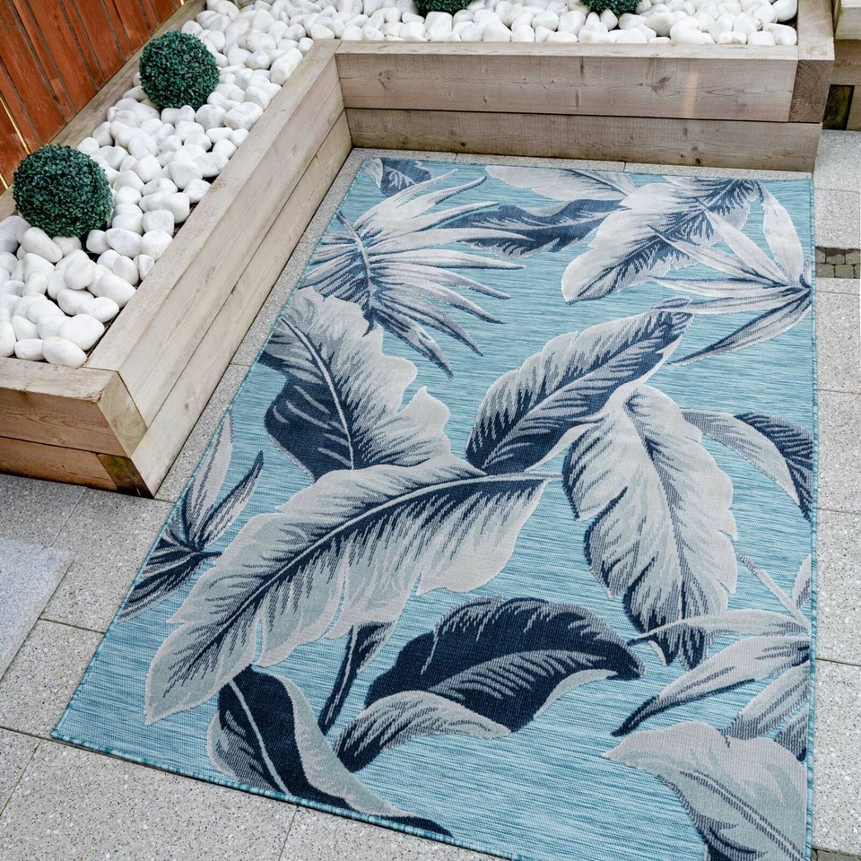 New Summer Outdoor Rugs Fun Tropical Multicolour Durable Garden Patio ...