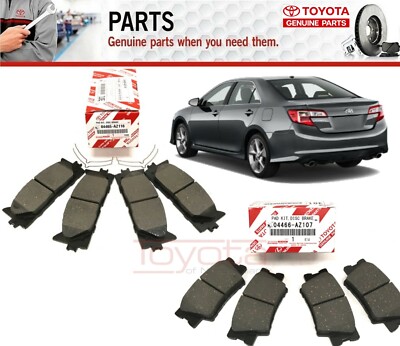 OEM Genuine Toyota Camry 2007-17 Front 04465-AZ216 & Rear 04466-AZ207 ...