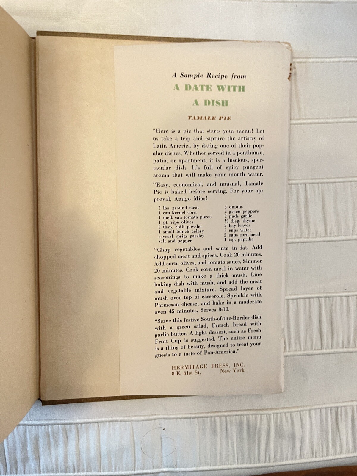 SIGNED A Date With a Dish (Ebony Cookbook) by Freda DeKnight 1st Ed De ...