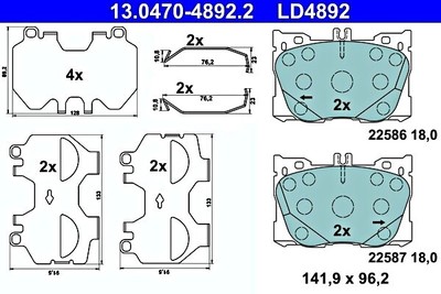 ATE Disc Ceramic Brake Pad Set For MERCEDES Cls Glc S213 W213 A238 ...