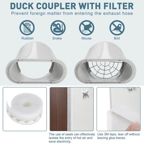 Durable Air Conditioner Window Vent Kit PVC Seamless 4 Plates For 140cm ...