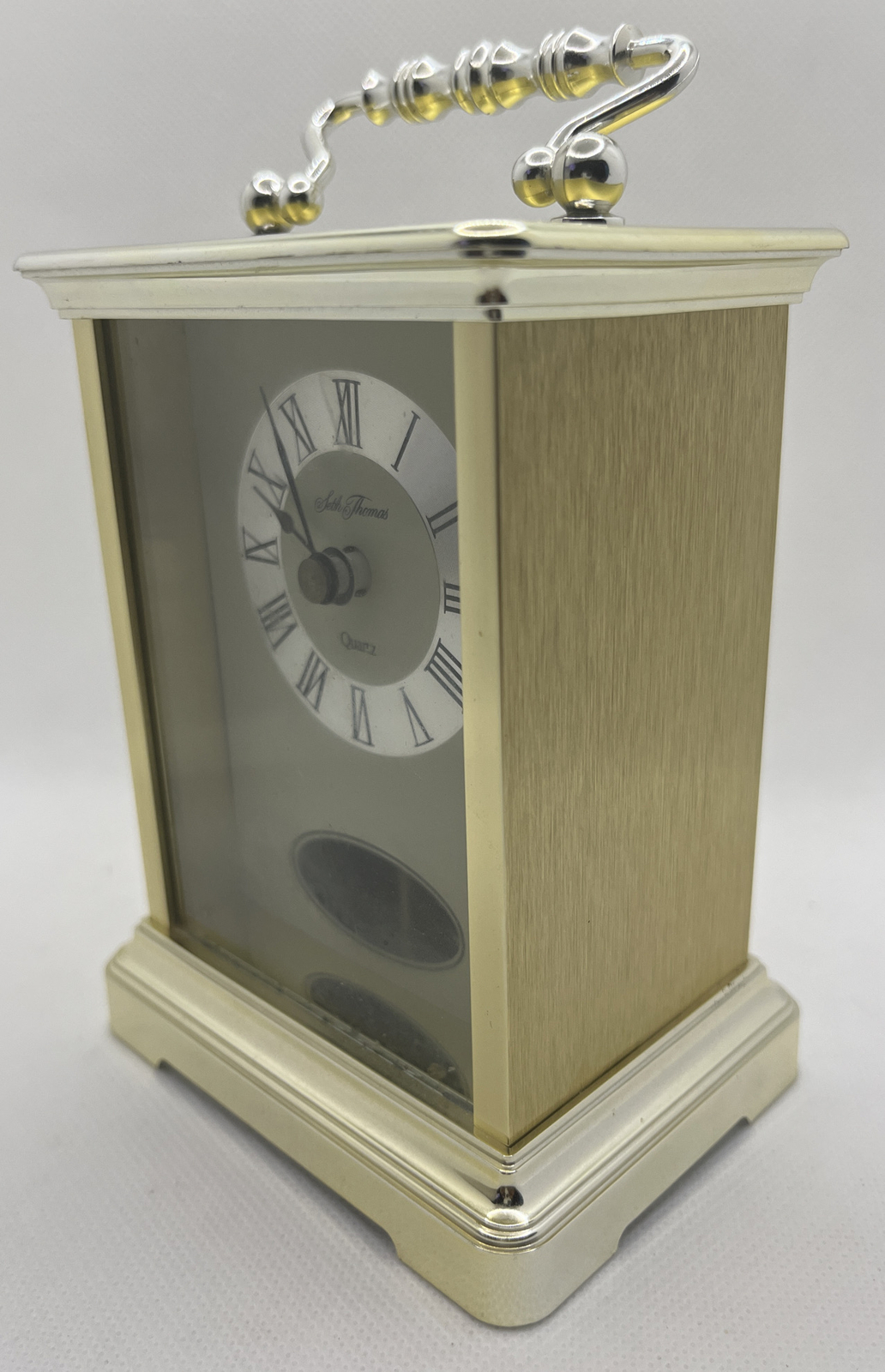 📦 Vintage Seth Thomas Gold Brass Rapture Carriage Quartz Clock Model ...