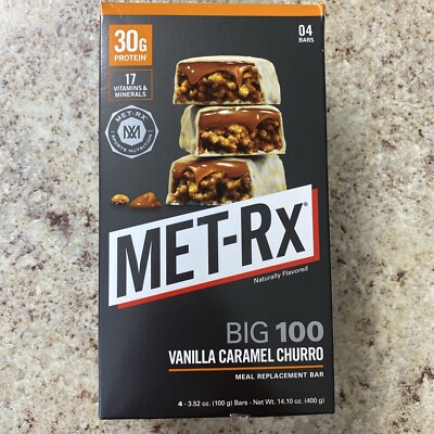 MET-Rx Big 100 Protein Bars - Vanilla Caramel Churro Bars - 30g Protein ...