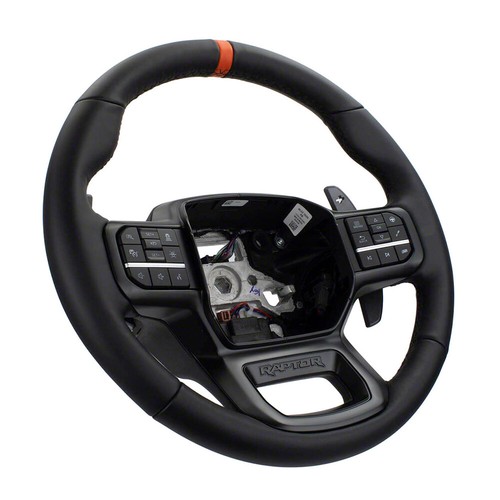 Ford Performance Black Leather Raptor Steering Wheel With Orange F-150 ...
