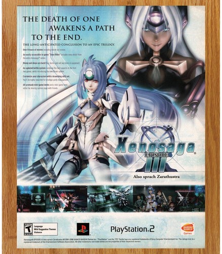 Xenosaga Episode III Bandai RPG PS2 Video Game Print Ad / Poster Promo ...