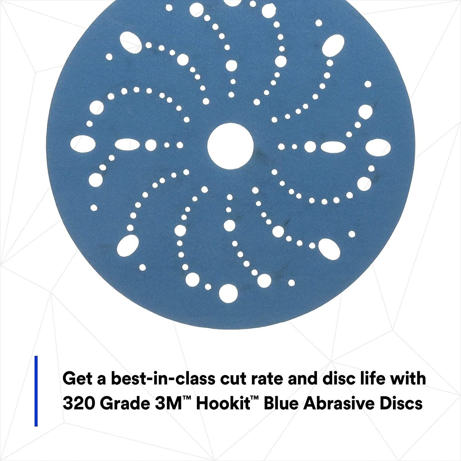 3M 36180 321U Sanding Discs, 6 in Dia, 320 Grit, Hook and Loop, Blue ...