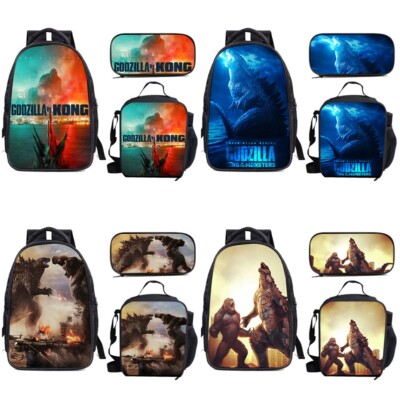 Godzilla vs Kong Backpack Kids School Bag Lunch Bag Pen Pencil Case 1 ...
