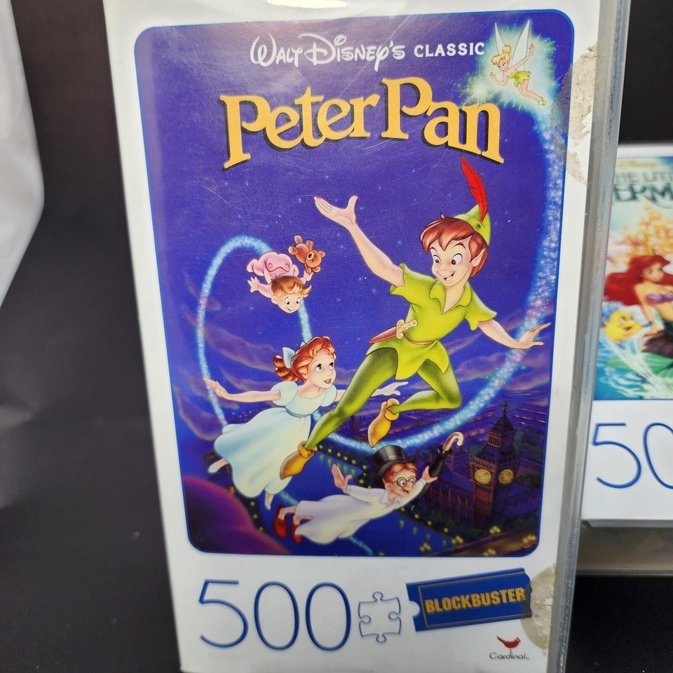 Walt Disney’s Jigsaw Puzzle Retro BlockbusterPeter Pan Little Mermaid ...