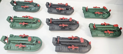 Vintage Army Toy 4.5" Hovercraft 8 pc Boat Lot- Modern Marines Military ...