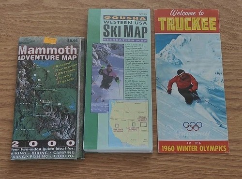 Gousha Western USA Ski Map Mammoth 2000 Truckee 1960 Olympic Gateway ...