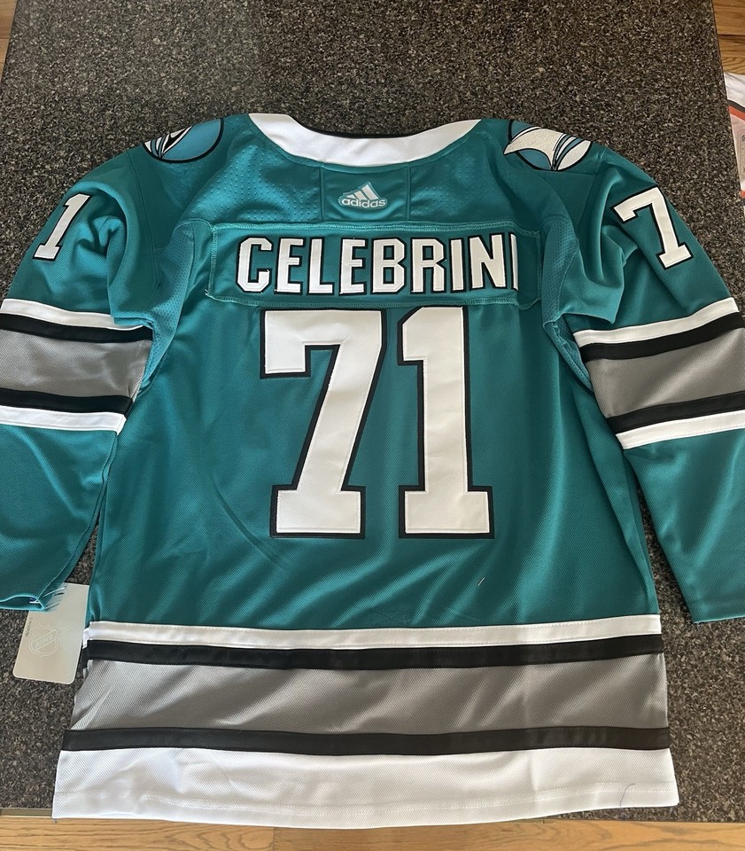 Macklin Celebrini MEN Stitched Jersey Teal Sharks Large | eBay