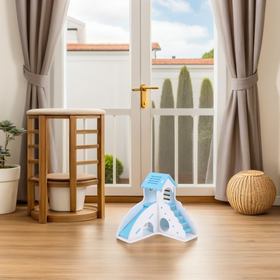 Hamster House with Ladder and Slide Small Pet Castle House with Slide ...