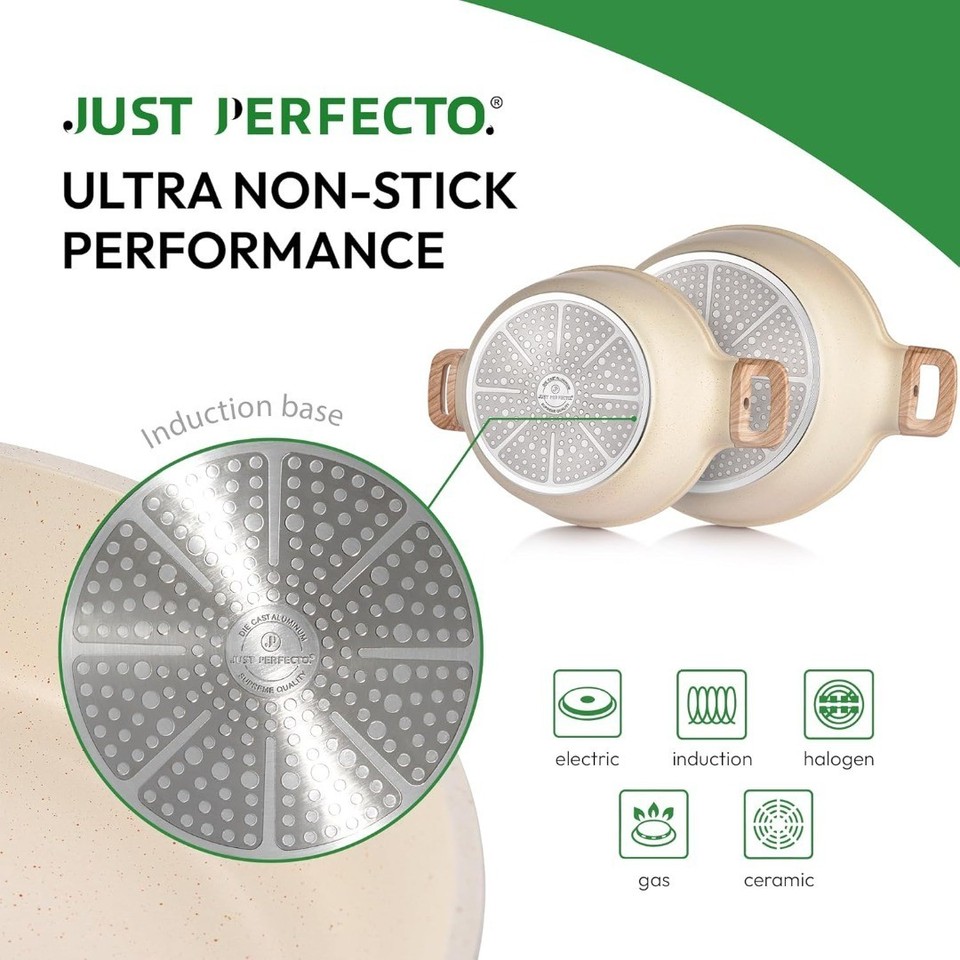 Pots and Pans Set 15 Piece Beige Red Speckle Granite JL-28 AUCTION ...