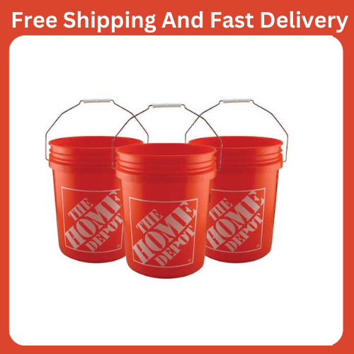 5 Gallon All Purpose Plastic Bucket Homer pails Paint Utility Job ...