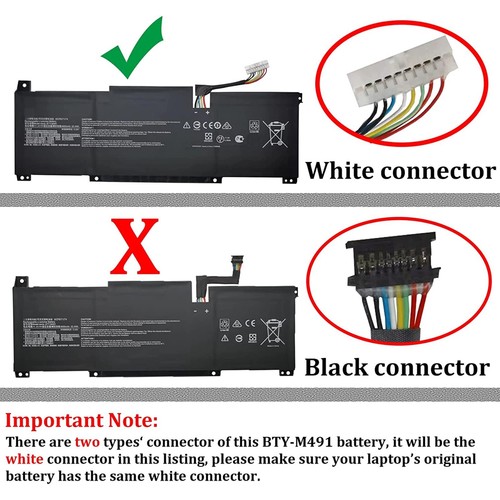 BTY-M491 52.4Wh Battery for MSI Prestige 14 A11SB Series (White ...