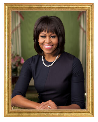 Official portrait of First Lady Michelle Obama Photograph in a Aged ...