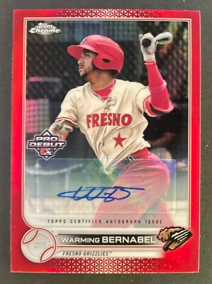 2022 Topps Pro Debut Warming Bernabel Red Chrome Auto Refractor /5 ...