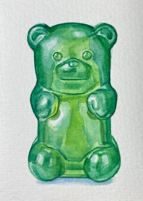 Watercolor Painting Gummy Bears Candy ACEO Art No.317 | eBay