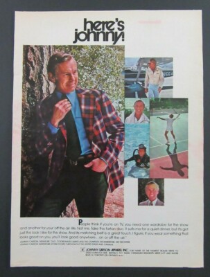 1974 JOHNNY CARSON APPAREL Mens Clothing "Heres Johnny Late Night TV ...