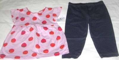 NWT Girls 5T CARTER'S 2 Pc Outfit Set Short Sleeve Top & Leggings | eBay