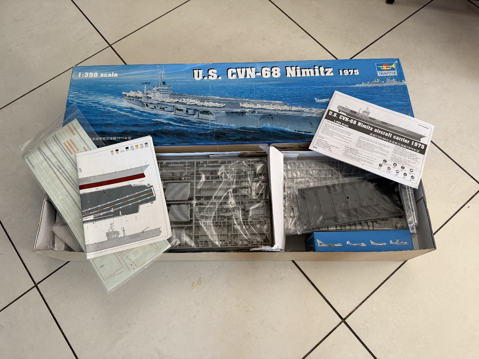 2004 Trumpeter Model Kit U.S. CVN-68 Nimitz 1975 1:350 Scale COMPLETE ...