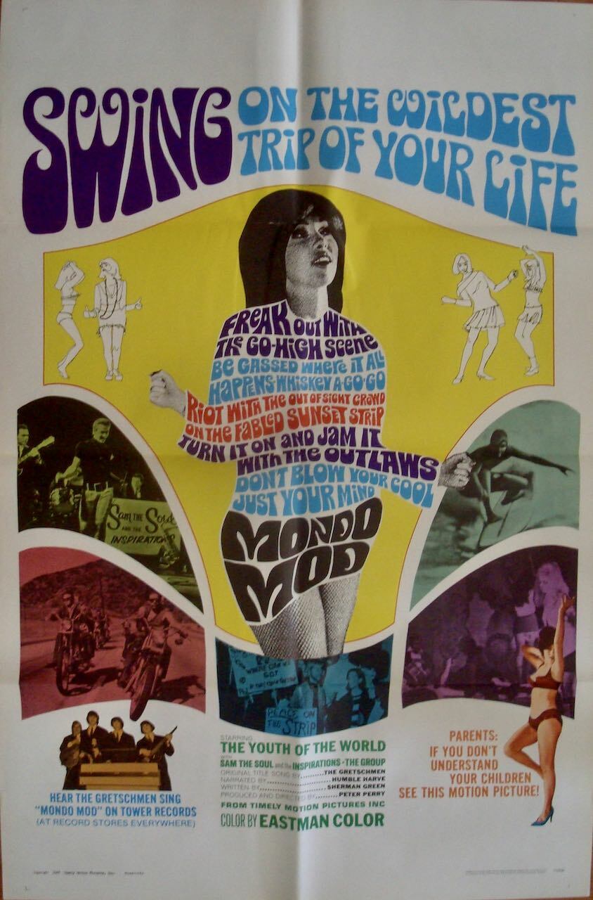 MONDO MOD one sheet movie poster 27x41 SUNSET STRIP Documentary RARE ...