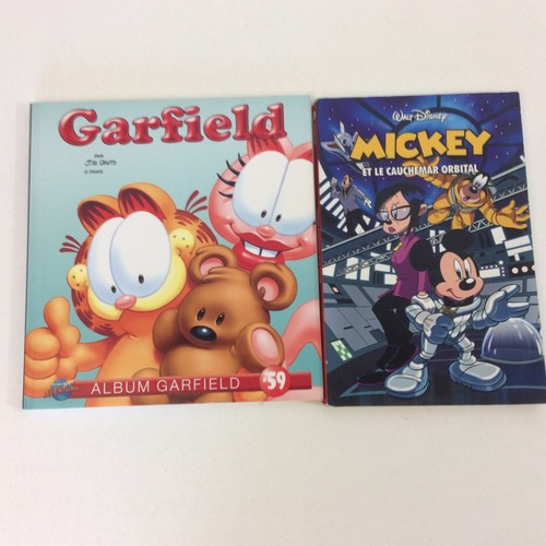 French Francais Cartoon Comic Garfield Cat Mickey Mouse 2 Picture Book ...