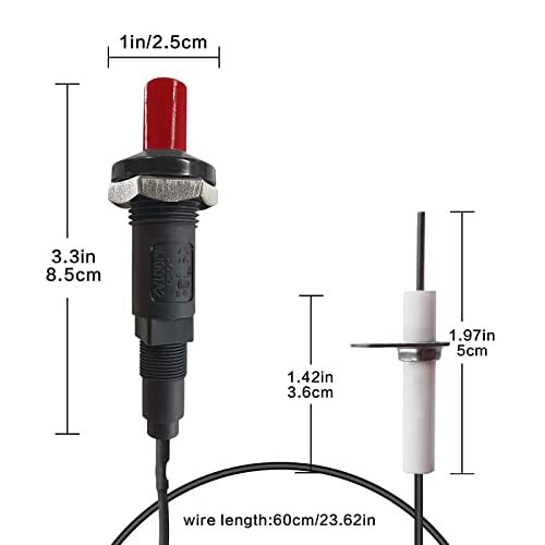 Push Button Piezo Igniter with Electrode Ignition Spark Plug Wire Long ...