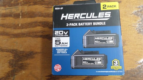 *NEW* Hercules 20V 5 Ah Lithium-Ion Battery Bundle, 2-Pack, 71271, HC01 ...