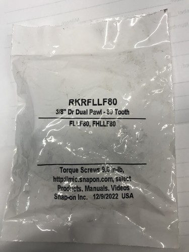 NEW Snap On Tools 3/8" Dr Ratchet Repair Kit RKRFLLF80 - 80 Tooth FREE ...