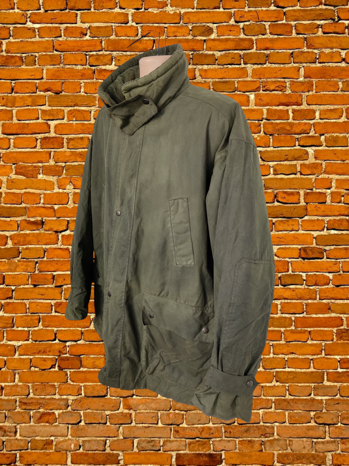 MENS P.G.FIELD SIZE XL XLARGE OLIVE GREEN WAX COTTON COAT JACKET ...