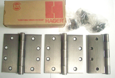(3) Hager 1279-US15A Architectural 4.5" by 4.5" Antique Nickel Door ...