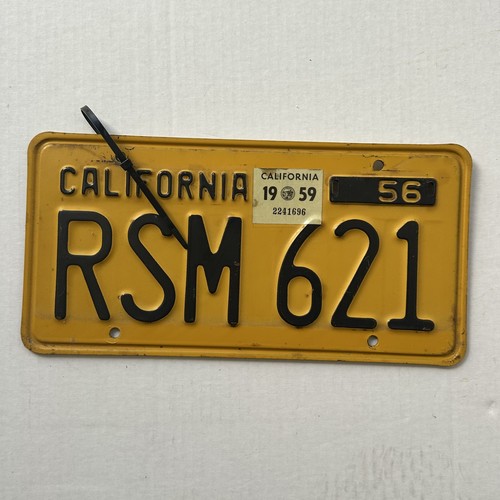 Vintage Matching California Yellow License Plates 1956 - Yel. Tags 1959 ...