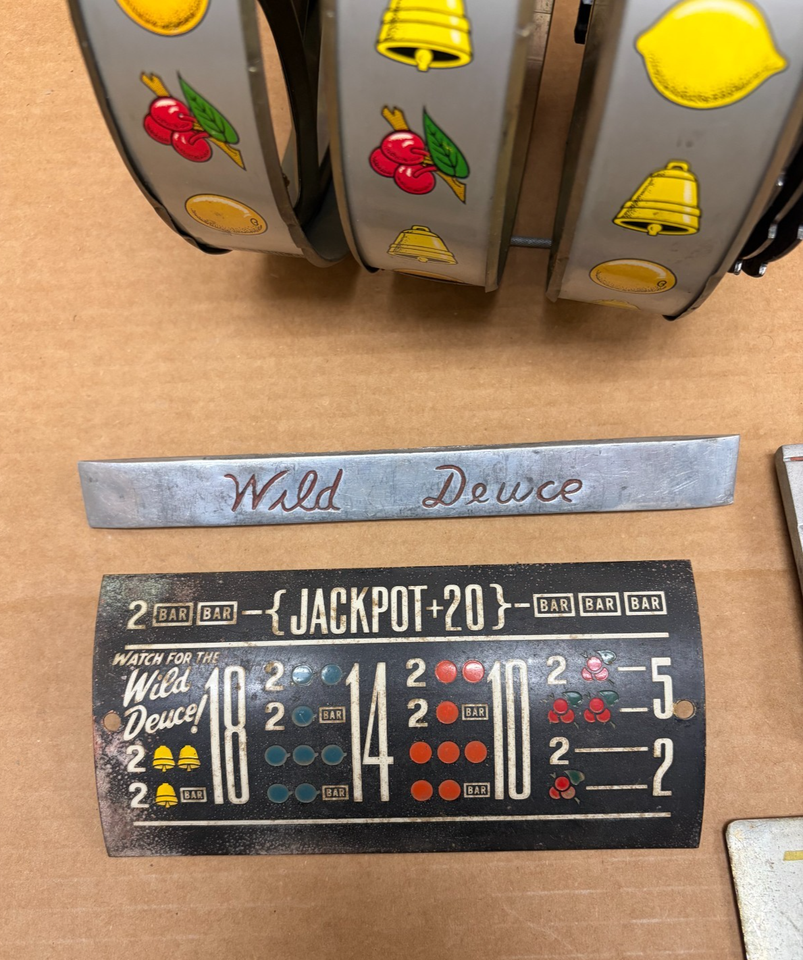 Antique Slot Machine Parts - Mills Original WILD DEUCE Reel Bundle ...