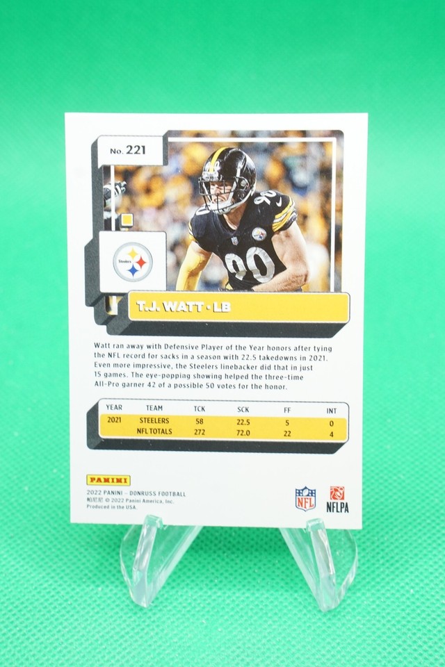 2022 Donruss Base #221 T.J. Watt Pittsburgh Steelers BG6 | eBay